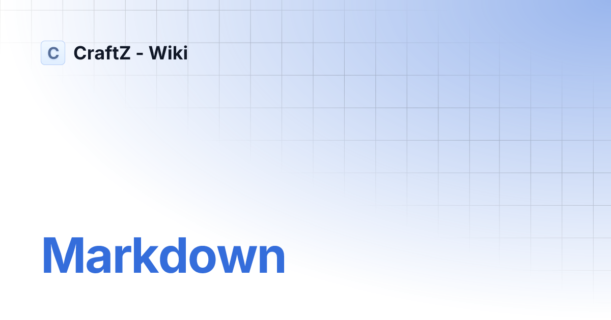 Markdown | CraftZ - Wiki